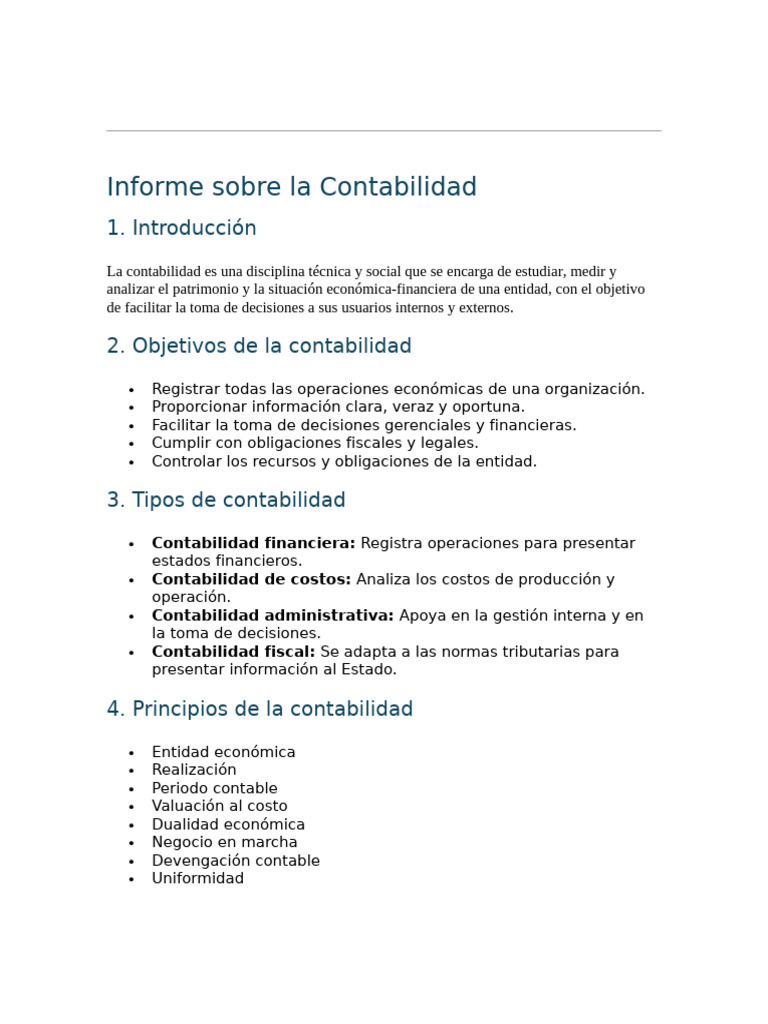 Contabilidad Informe | PDF
