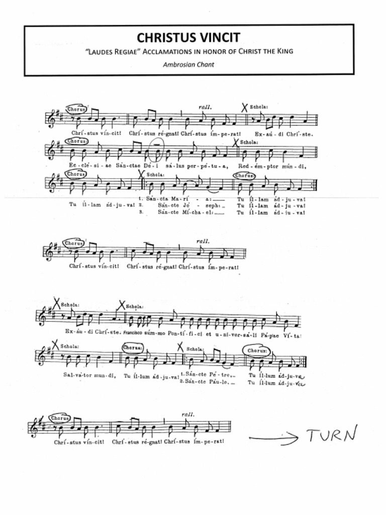 Christus Vincit Ambrosian Chant | PDF