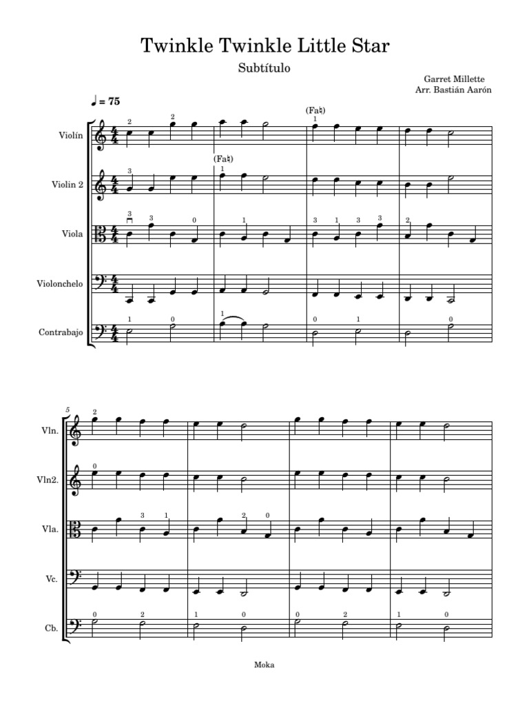General - Twinkle Twinkle Little Star C Major | PDF
