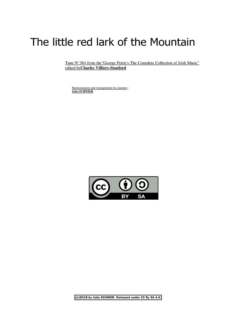The Little Red Lark for Clarinets | PDF | Clarinet | Elementary Organology