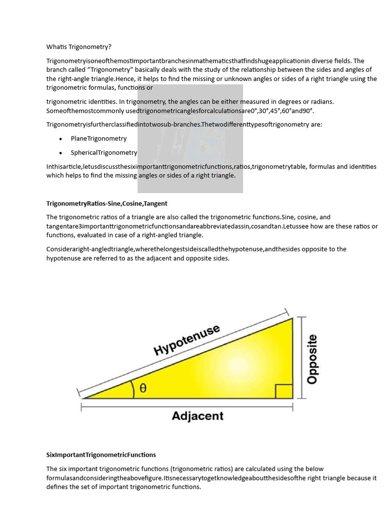 Trigonometry Pdf Trigonometric Functions Trigonometry