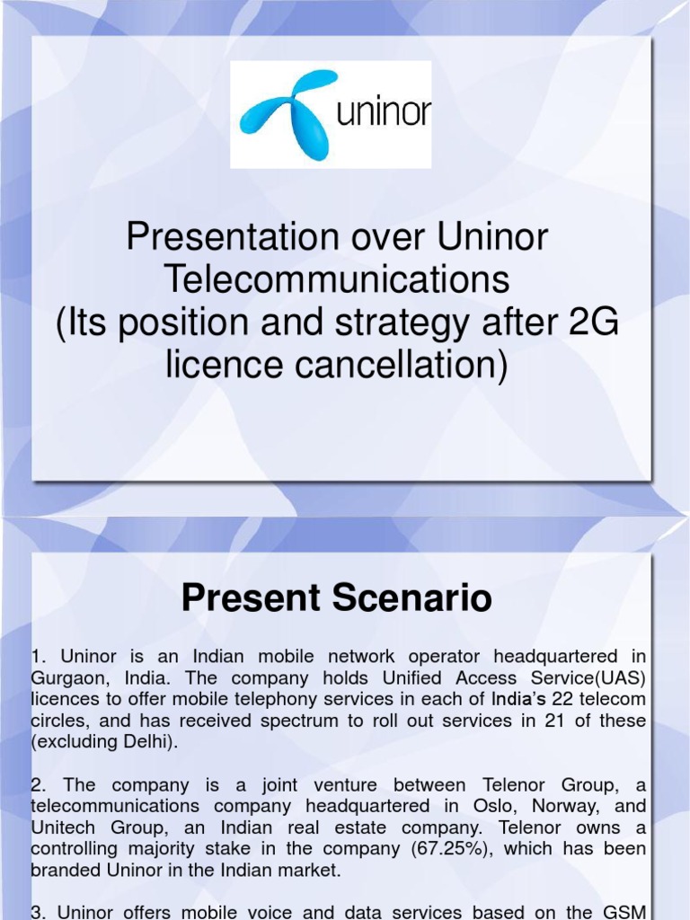 Uninor Telecom | Download Free PDF | Telecommunications | Business