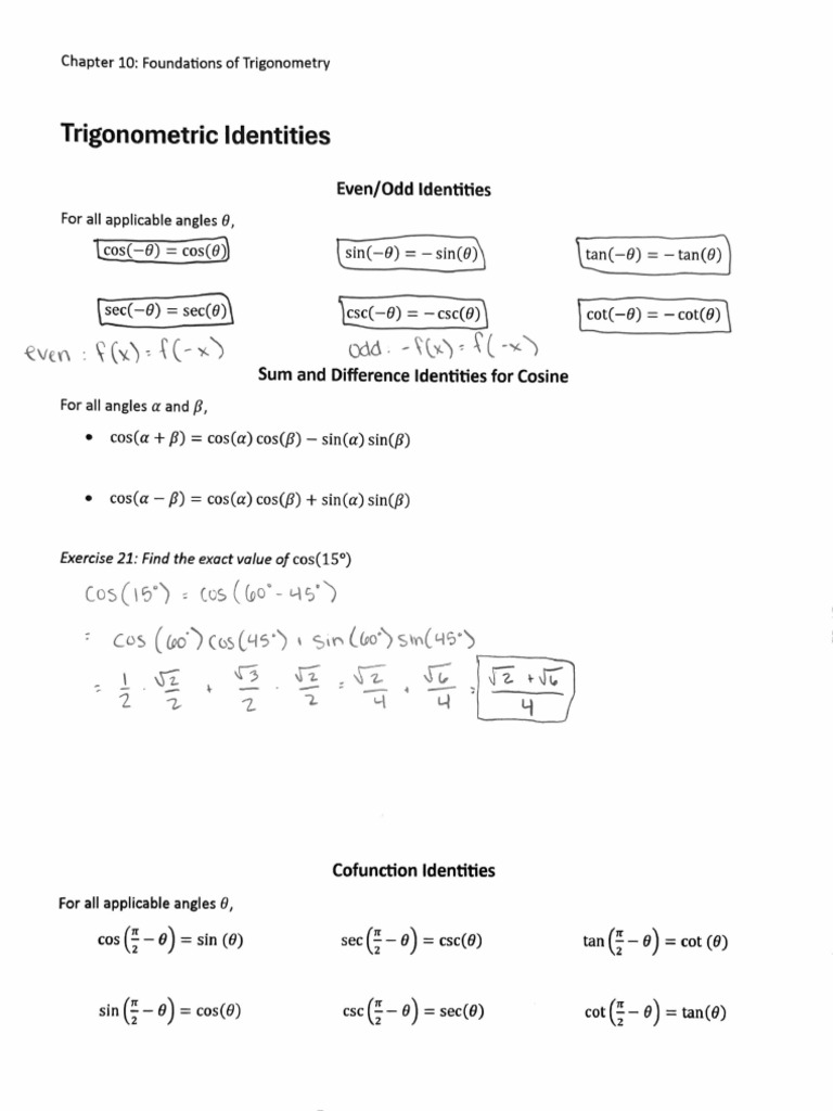 Week 3 Notes Trig | PDF