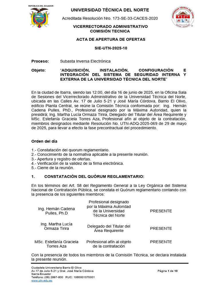 ACTA APERTURA DE OFERTAS-signed-signed-signed-signed | PDF | Regulación