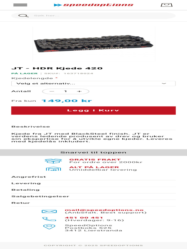 JT - HDR Kjede 420 - SpeedOptions.no 2 | PDF