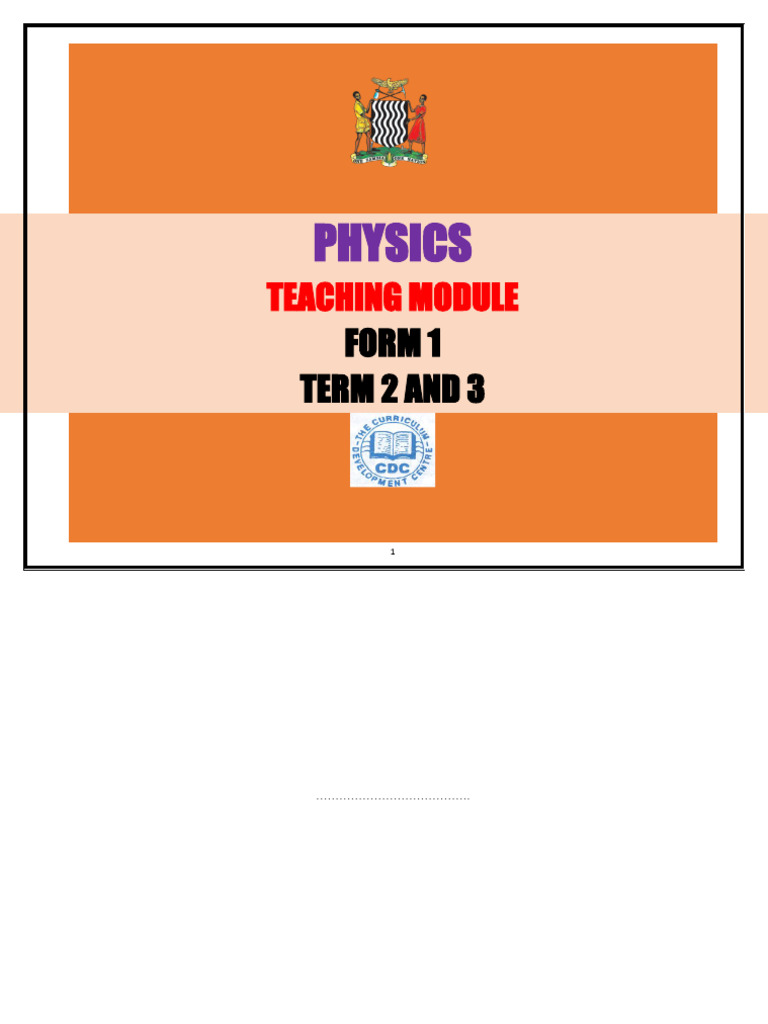 Form 1 Physics Teaching Module 2025 | PDF | Learning | Astronomy