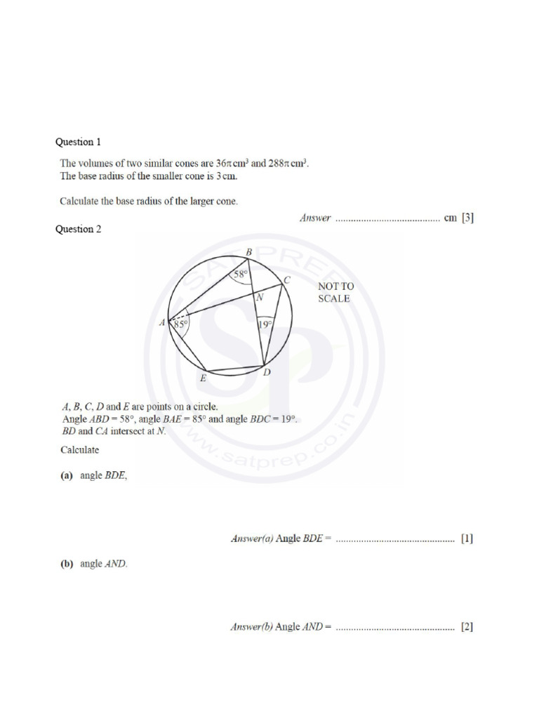 IGCSE Ext Math P2 Geometry 7 | PDF | Mathematics | Science