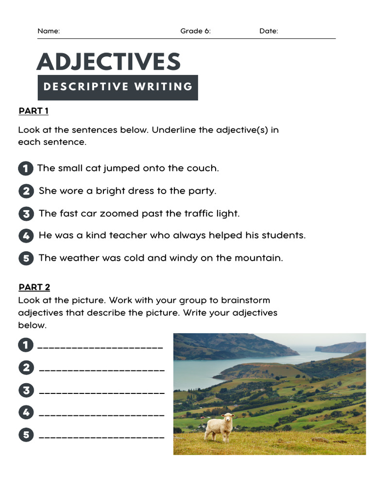 Adj Worksheet | PDF