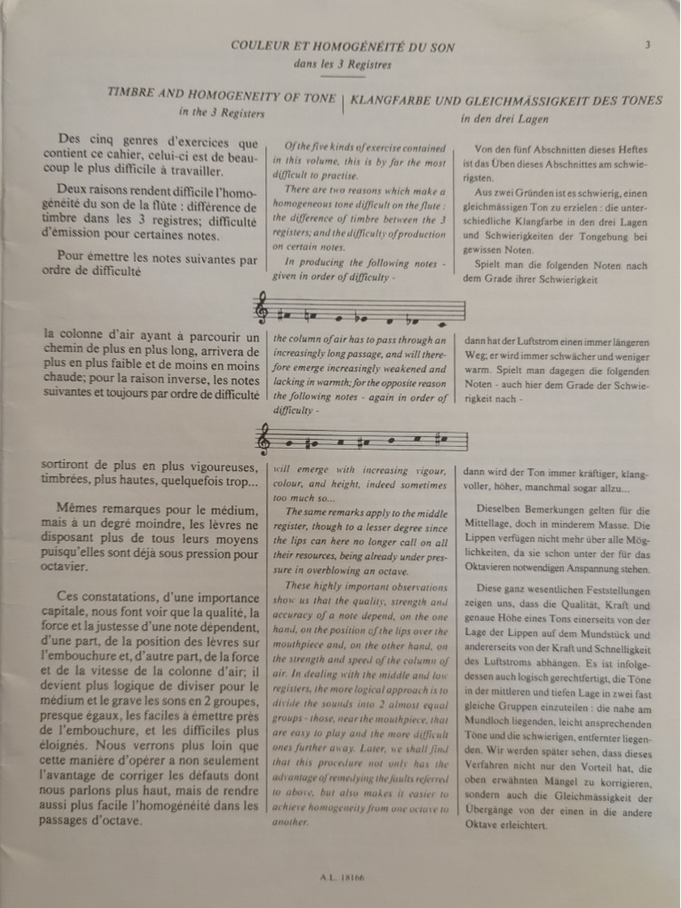 De La Sonorite - Marcel Moyse | PDF