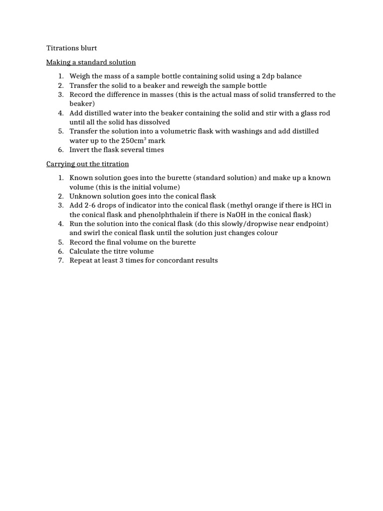 Titrations Blurt | PDF