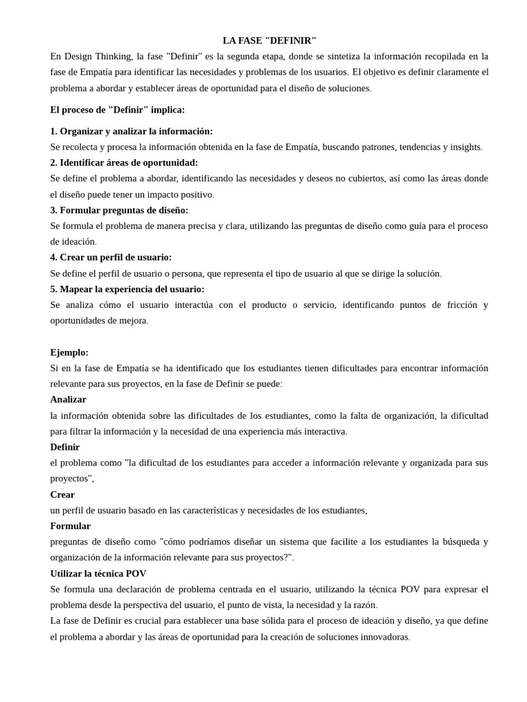 La Fase Definir | PDF