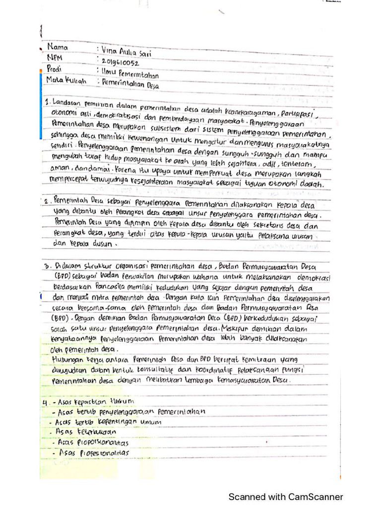 Pemerintahan Desa Vina Aulia Sari 2019610052 Compressed | PDF
