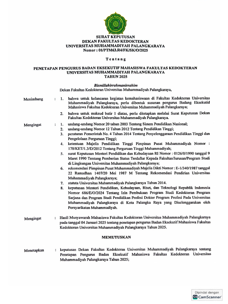 SK Pengurus Bem | PDF