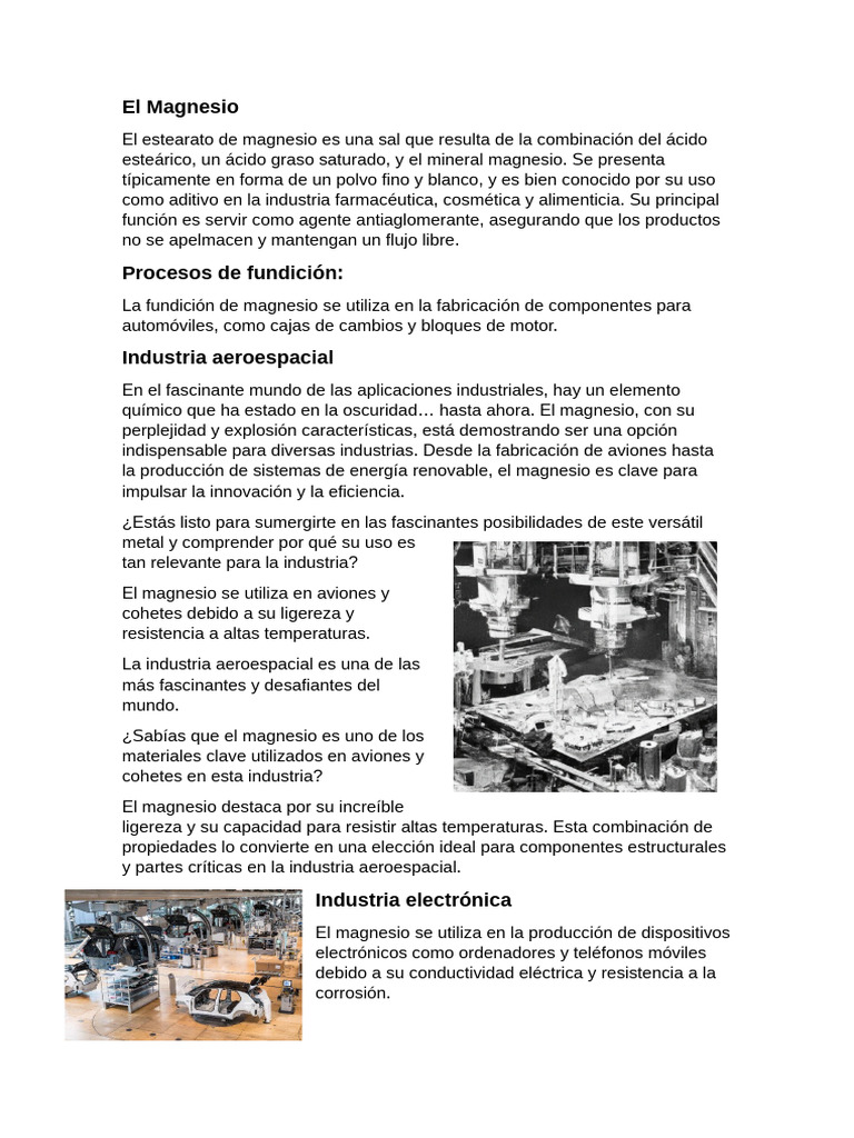 Usos y Beneficios del Magnesio | PDF | Magnesio | Tableta (Farmacia)