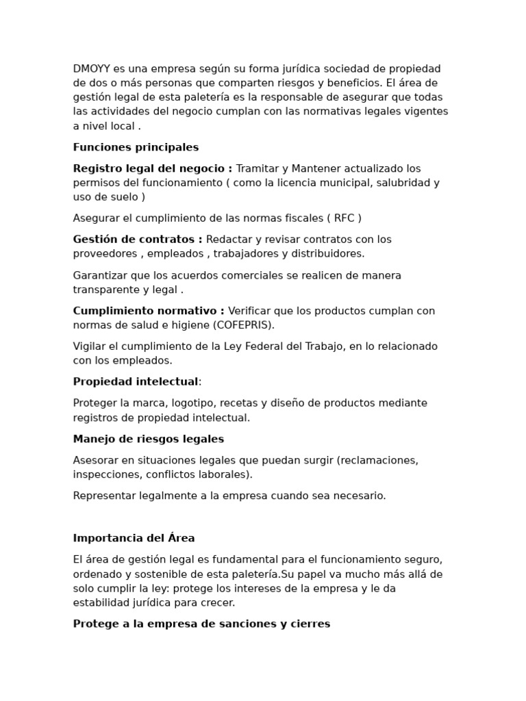Funciones Principales Registro Legal Del Negocio | PDF | Derecho ...