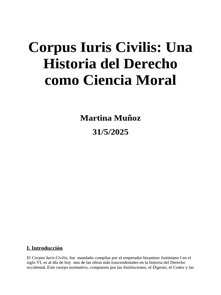 Corpus Iuris Civilis Una Historia Del Derecho Como Ciencia Moral | PDF ...