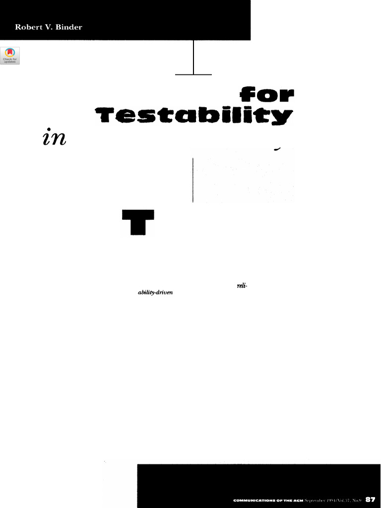 1994 Design For Testability in Object-Oriented Systems | PDF | Class ...