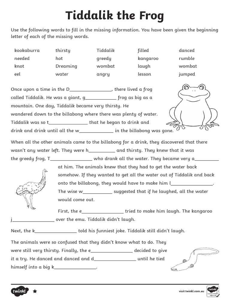 Tiddalik the Frog: A Dreamtime Tale | PDF