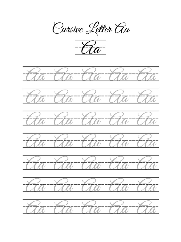 Green Cursive Letters Handwriting Worksheet | PDF | Western Calligraphy ...