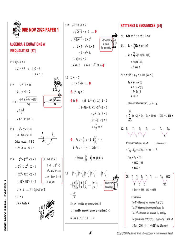 Grade 12 Maths Paper 1 Memo Nov 2024 | PDF | Mathematical Analysis ...