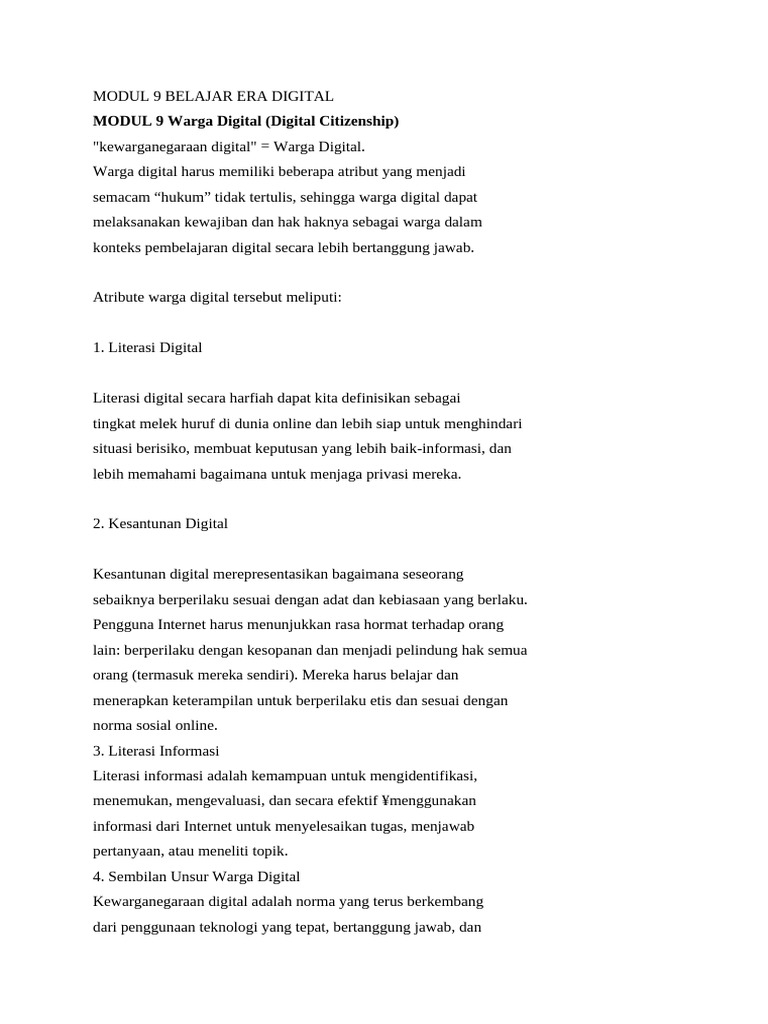 Modul 9 Belajar Era Digital | PDF