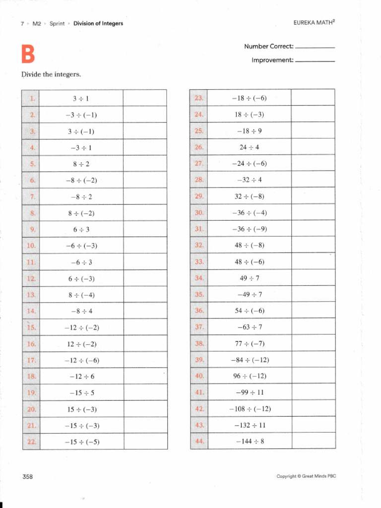 Adding Subtracting Multiplying Dividing Integers | PDF