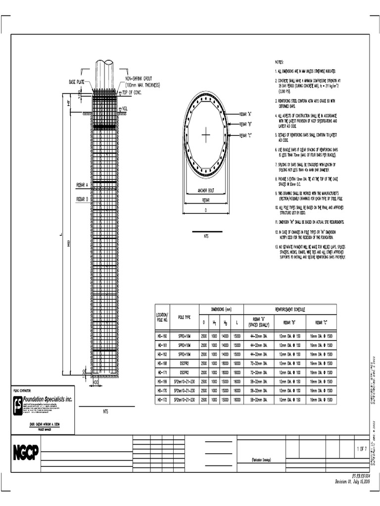 Bored Pile Elevation Details for NGCP | PDF | Makati | Metro Manila
