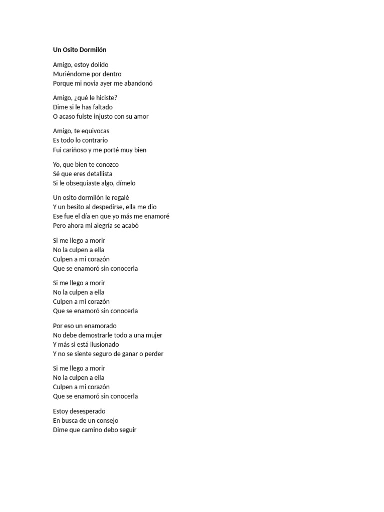 Un Osito Dormilón | PDF