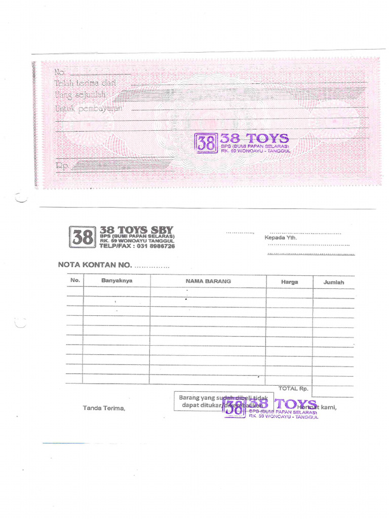 Kwitansi Toys Scan | PDF
