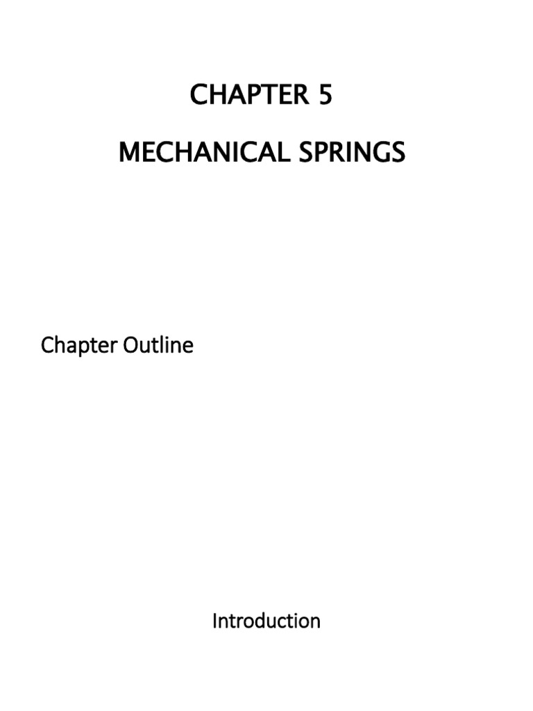 Types and Applications of Mechanical Springs | PDF | Bending | Young's ...