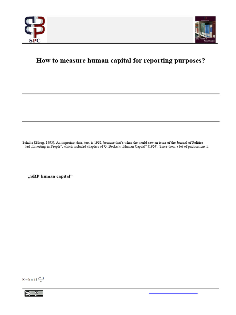 How To Measure Human Capital For Reporting Purposes? | PDF | Cost Of Living | Human Capital