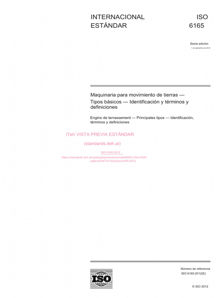 Iso 6165 2012 | PDF | Organización internacional para la estandarización | Eje