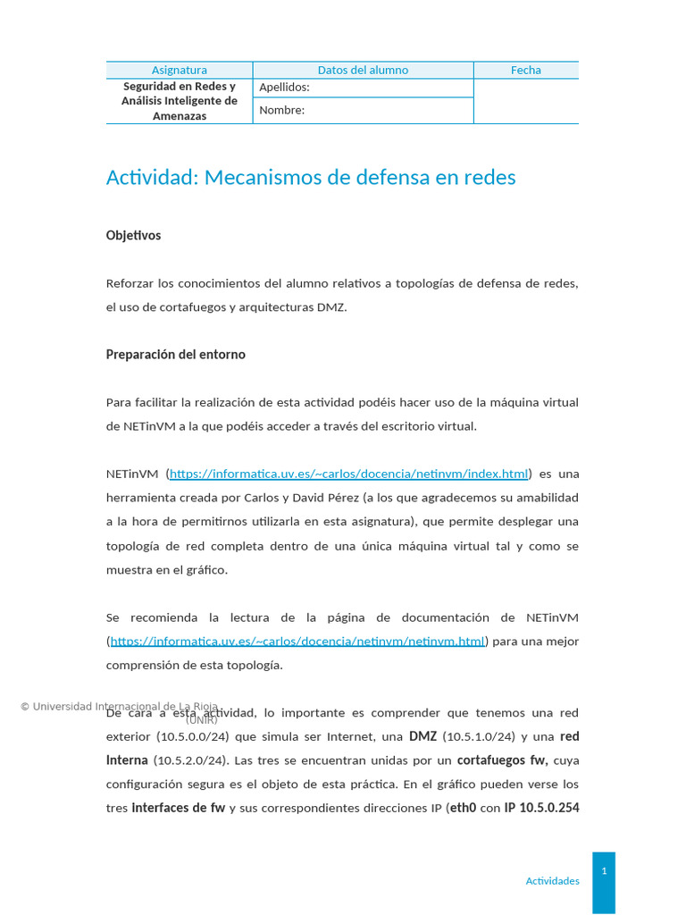 A005 Seguridad Redes Analisis Act1 | PDF | Cortafuegos (informática) | Internet