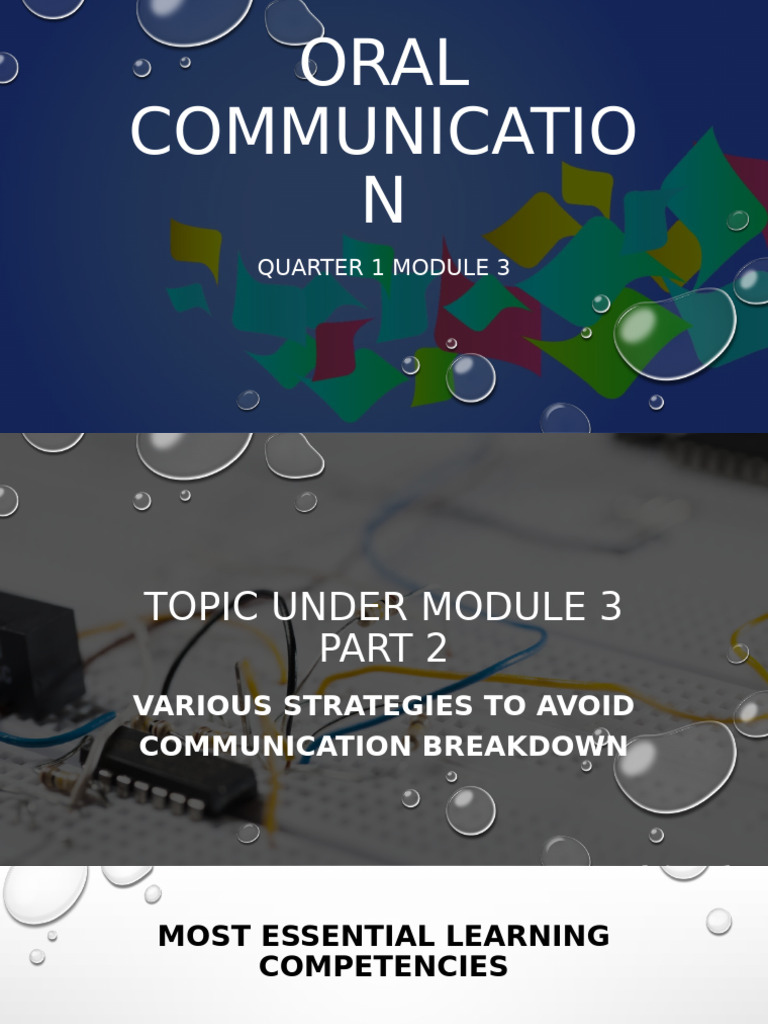 Oral Communication Quarter 1 Lecture 3 Part 2 | PDF