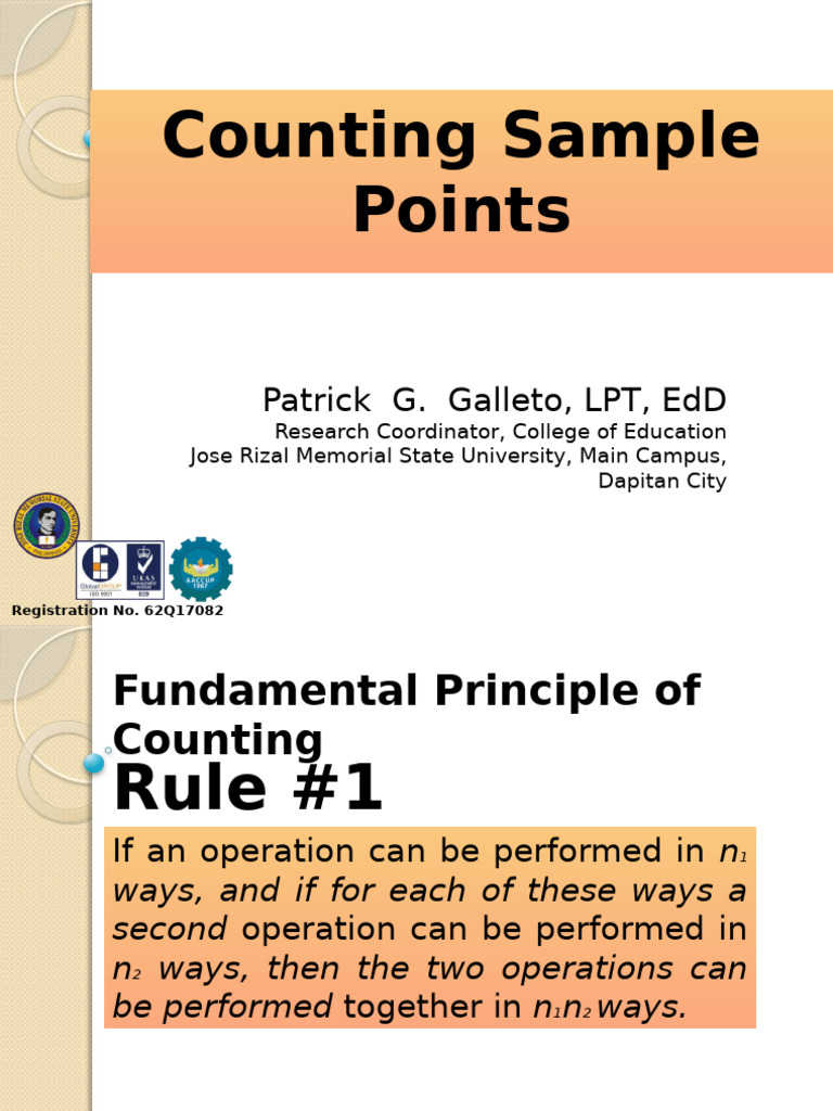 Lesson 3 - Counting Sample Points | PDF | Discrete Mathematics | Abstract Algebra