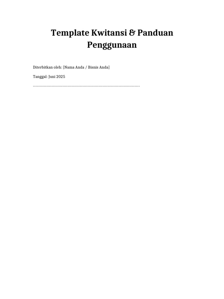Template dan Contoh Kwitansi Pembayaran | PDF