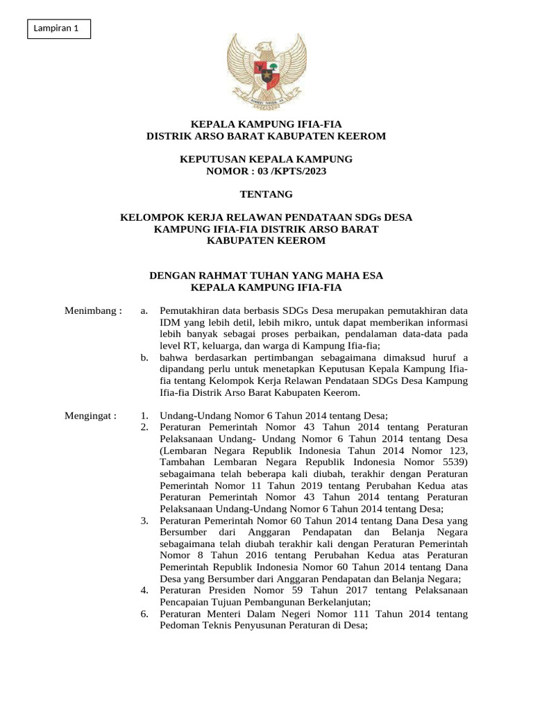 SK SDGs Ifia-Fia | PDF