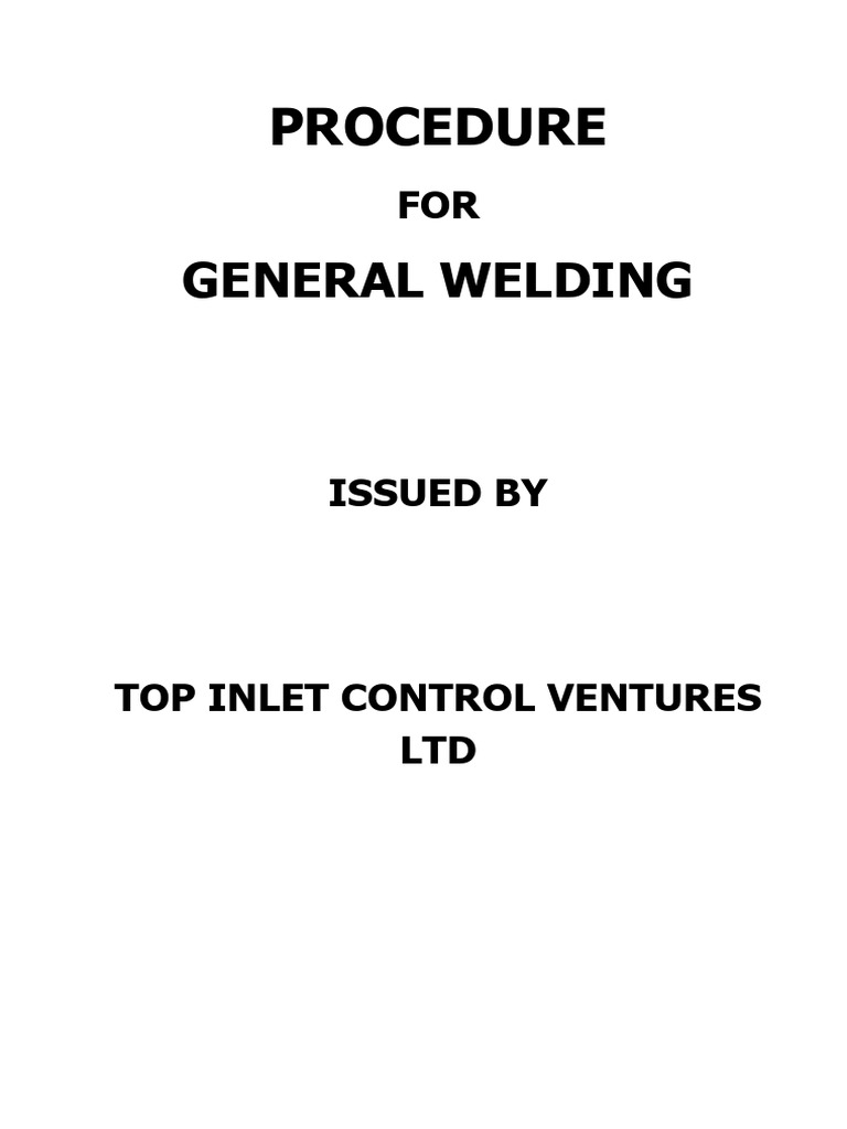 General Welding Procedure | PDF | Welding | Construction