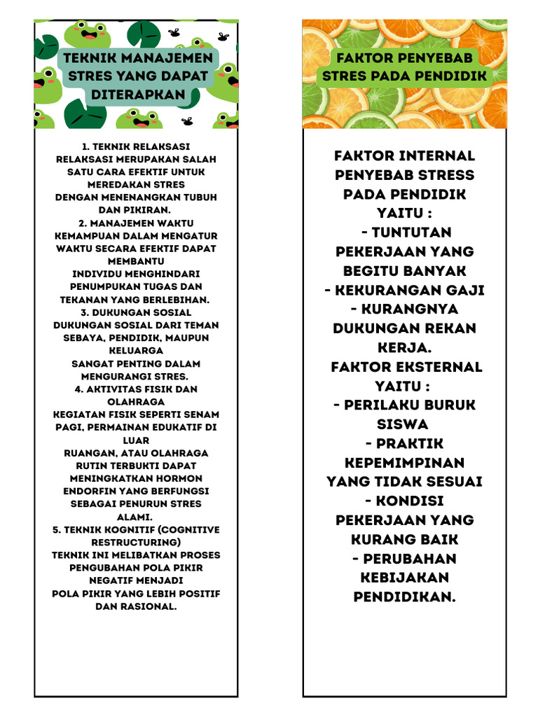 Penyebab Stres pada Pendidik | PDF