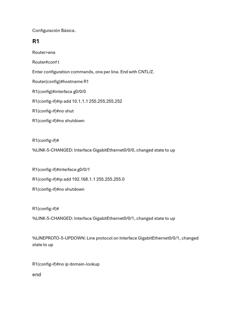 Lab - Basic Device Configuration and OSPF Authentication | PDF | Network Protocols | Computing