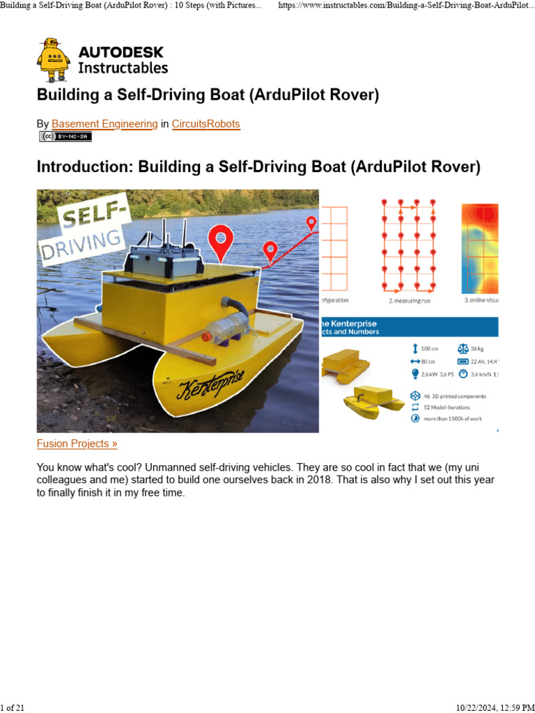 Build Your Own Self-Driving Boat | PDF | Rechargeable Battery | Rudder