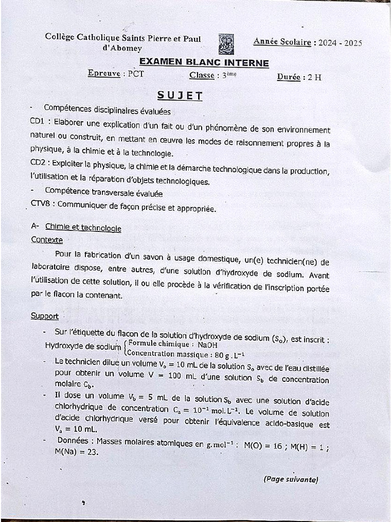 EB Interne PCT 3è Sts PP 24-25 | PDF