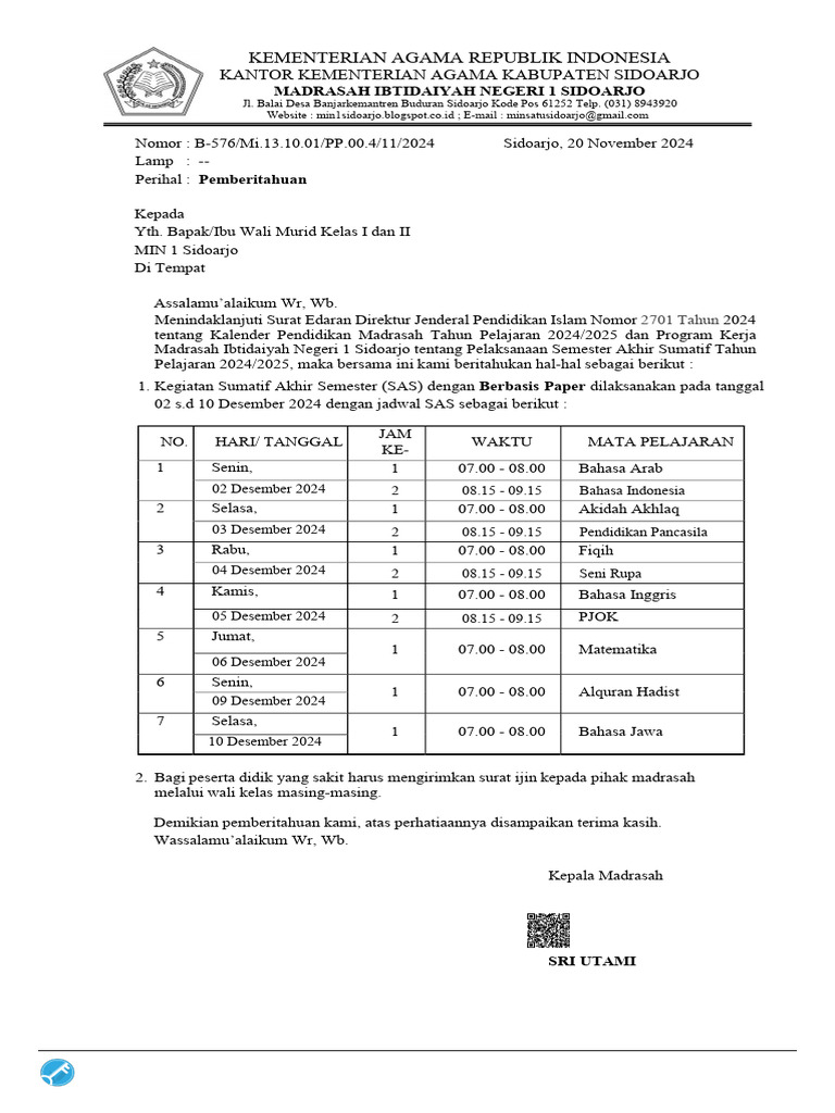 Se Sas 1 Kelas 1 & 2 | PDF