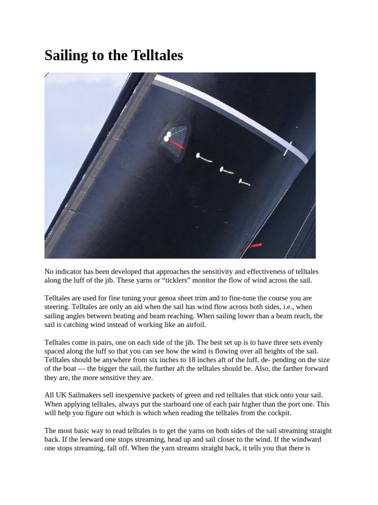 Mastering Telltales for Optimal Sailing | PDF | Sail | Wound