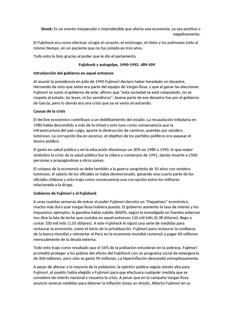 Fujishock y Autogolpe | PDF | Perú | Gobierno