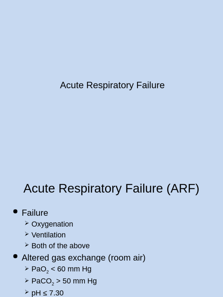 Acute Respiratory Failure | PDF | Clinical Medicine | Respiration