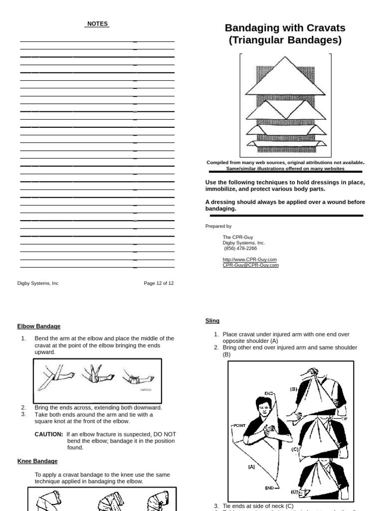 Bandaging With Cravats | PDF | Hand | Arm