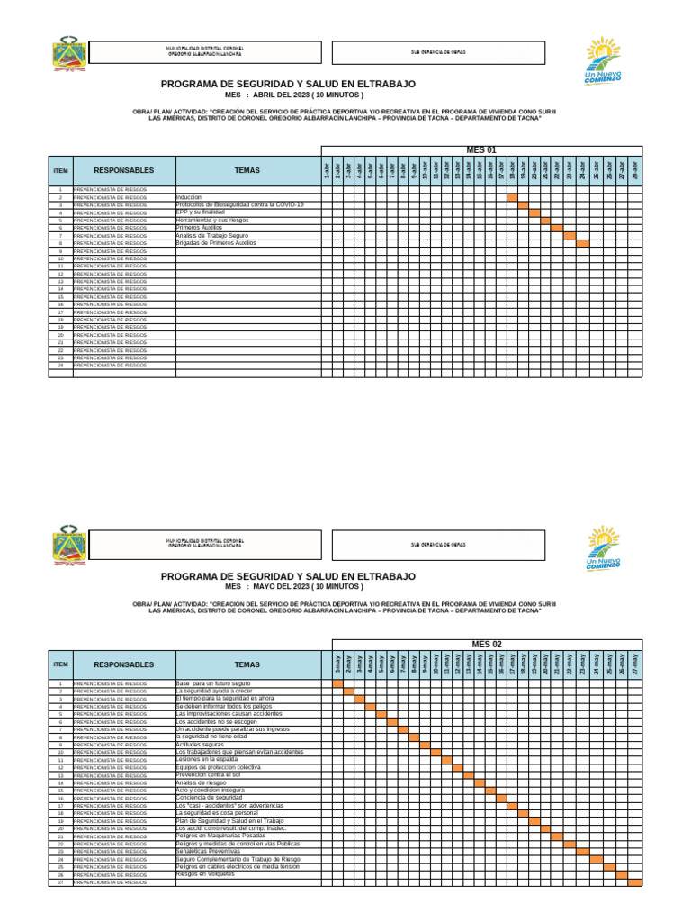 PROGRAMA DE SST para SCV | PDF