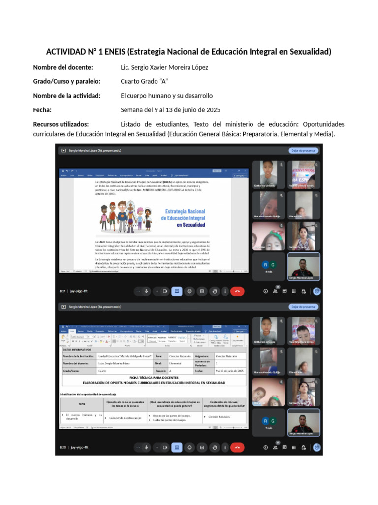 Eneis - Cuarto Grado - Del 9 Al 13 de Junio de 2025 - Ficha 1 | PDF