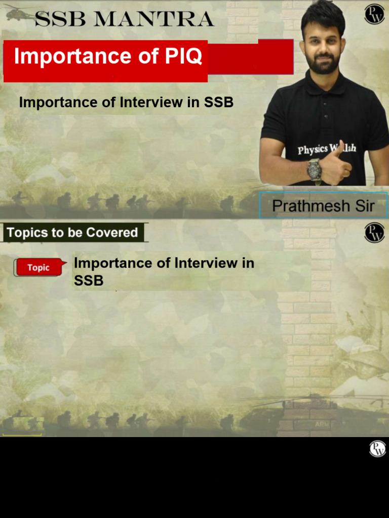 04 Importance of Interview in SSB - Class Notes | PDF